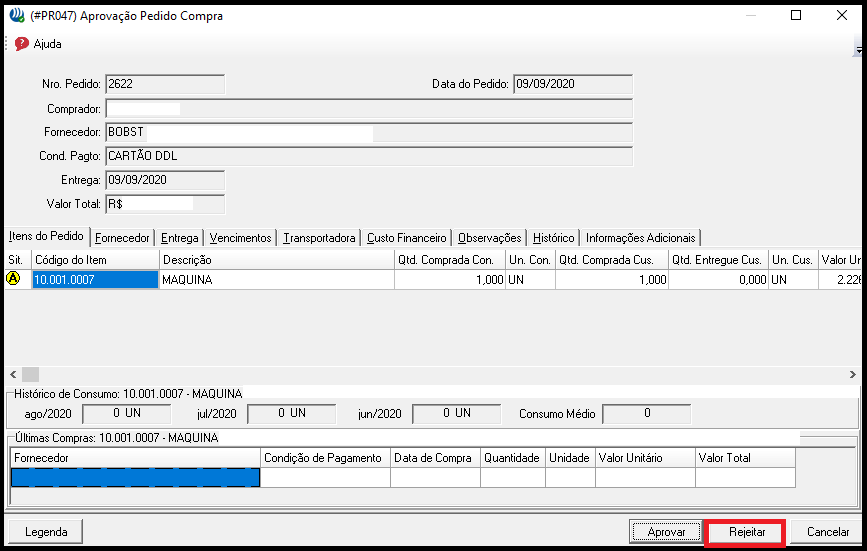 How To - Como rejeitar um pedido de compras e manter o histórico da ...