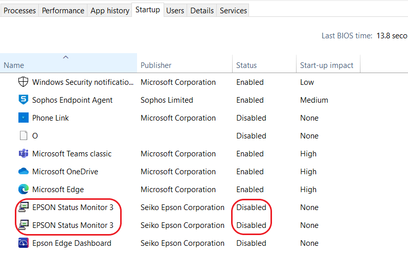 How to stop the Epson Status Monitor process