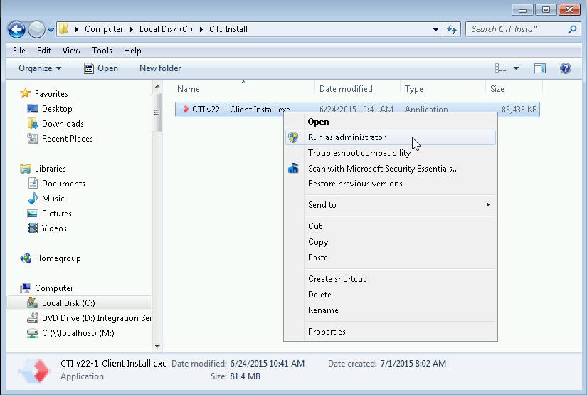 How to install CTI desktop
