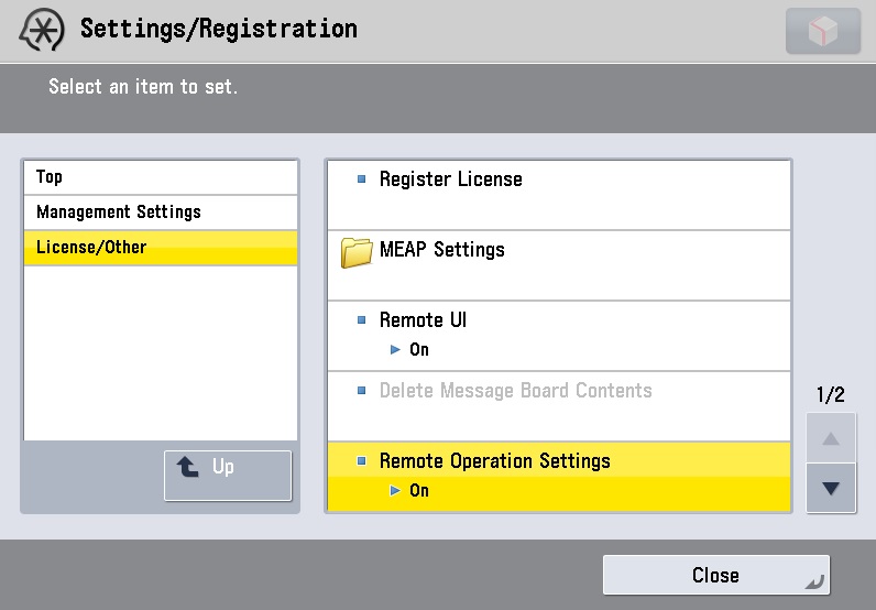 How to enable Unity Display on Canon imagePRESS C10000VP