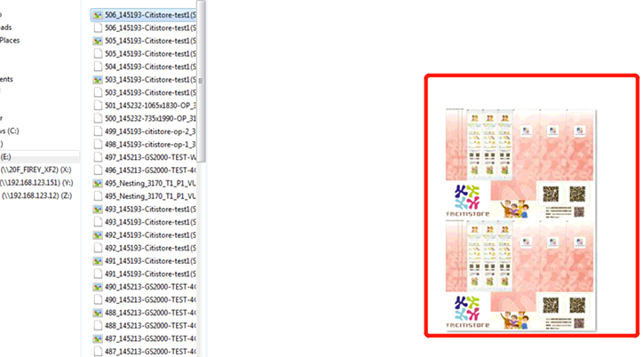 When using the GIF preview (IP printing for VUTEk) with a Step&Repeat ...