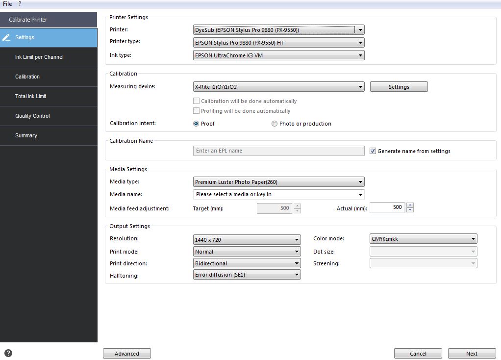 Where is the "Linearization Device" in Fiery XF 7?