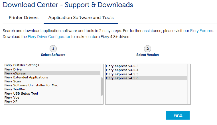 How to download Fiery eXpress software