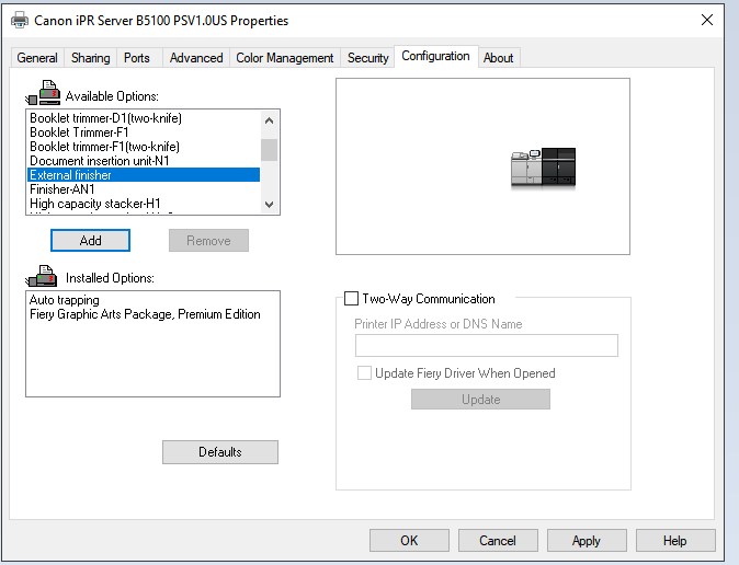 Canon imagePRESS Server B4100/B5100 - Plockmatic Finisher Prints ...